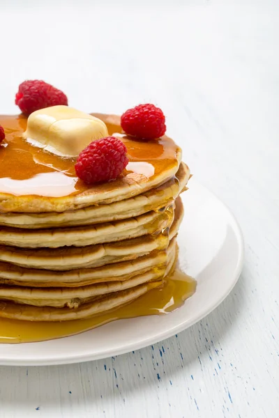 American Pancakes with Raspberries - Stock Image - Everypixel