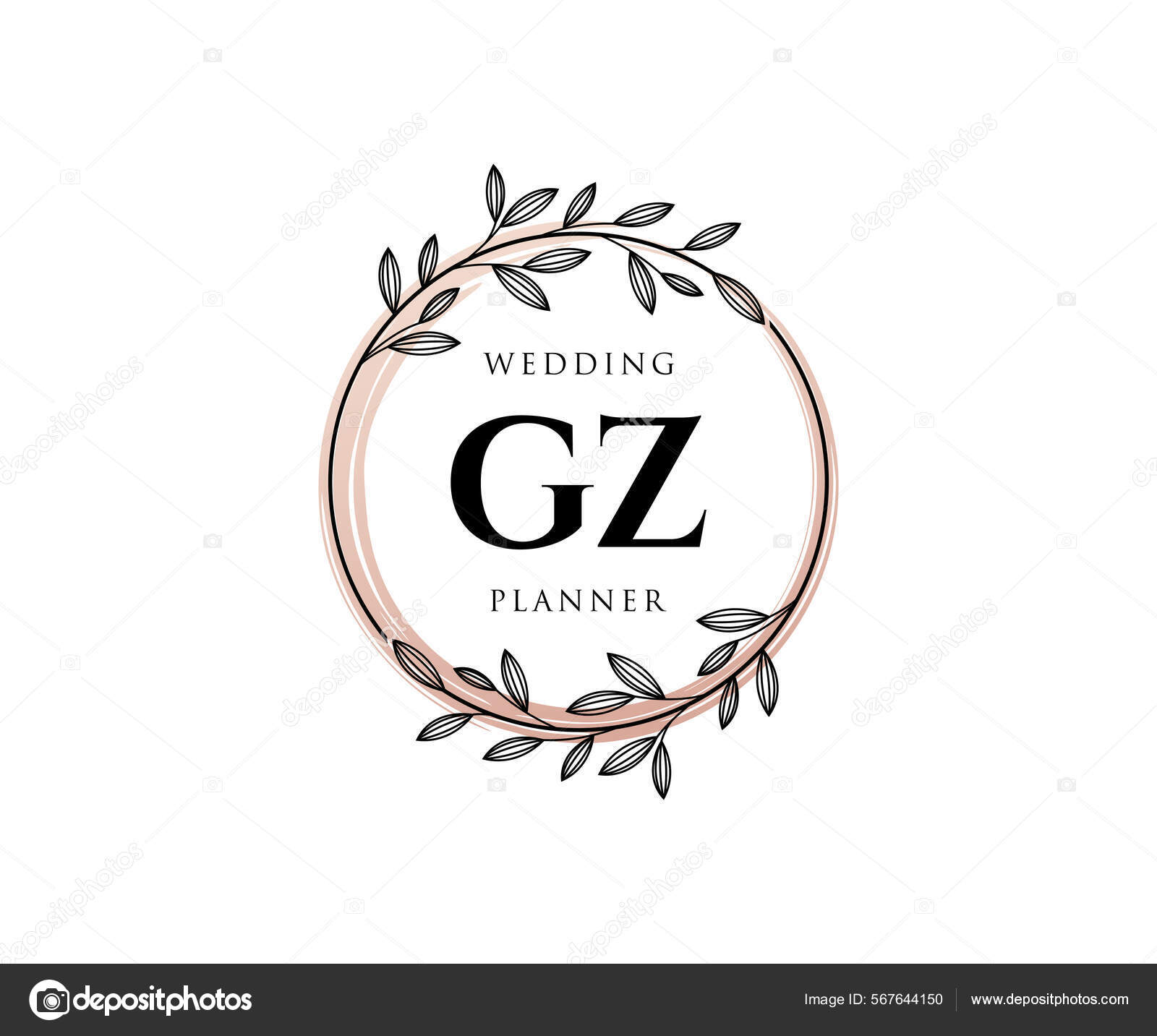 Initials Letter Wedding Monogram Logos Collection Hand Drawn Modern ...