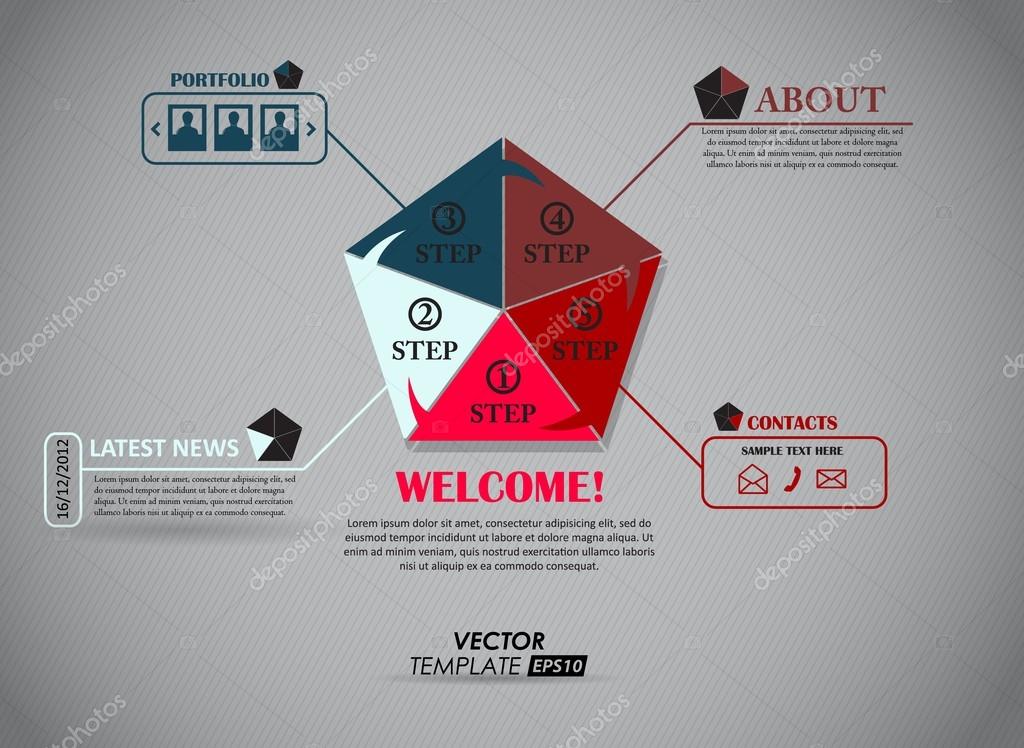 Five steps of progress Stock Vector Image by ©Chalapan #41936523