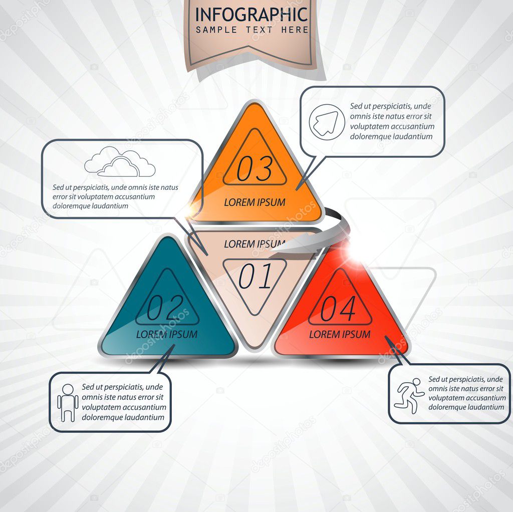 Infographics as triangles, four - options Stock Vector Image by ...