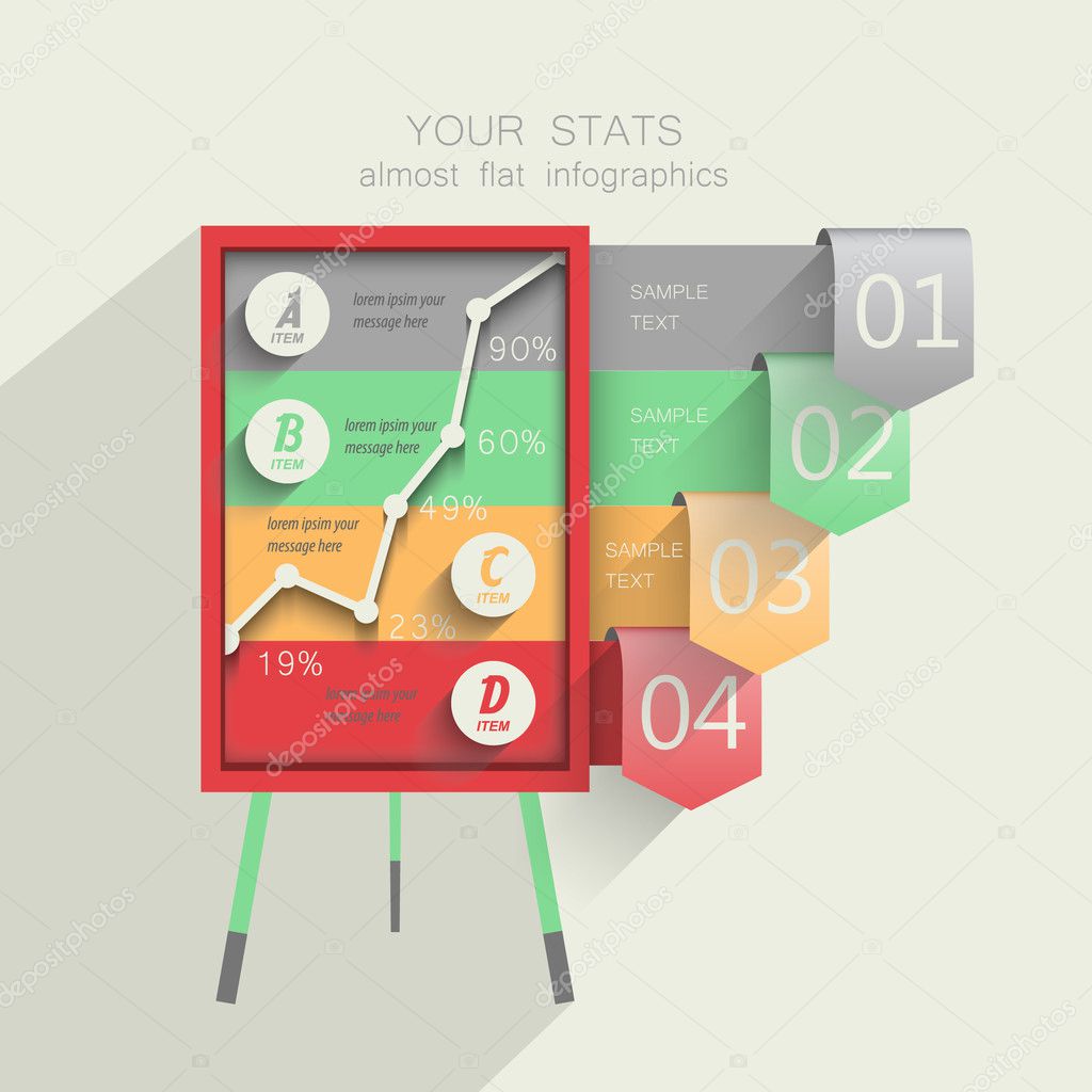 Board with the schedule statistics flat Stock Vector Image by ©Chalapan ...