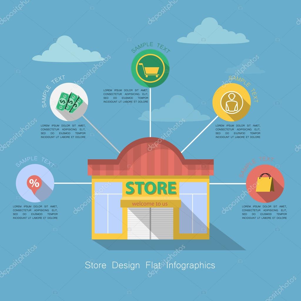 Store flat ui design infographic Stock Vector Image by ©Chalapan #51555559
