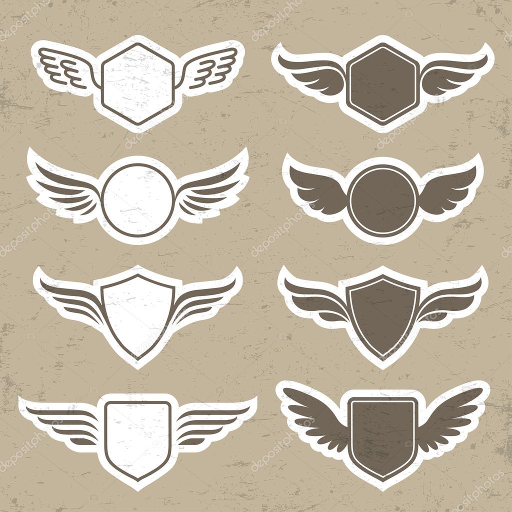 Vintage heraldic shapes with wings Stock Vector Image by ©maglyvi #51340793