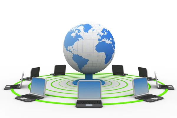 Computer Network and internet communication concept — Stock Photo ...