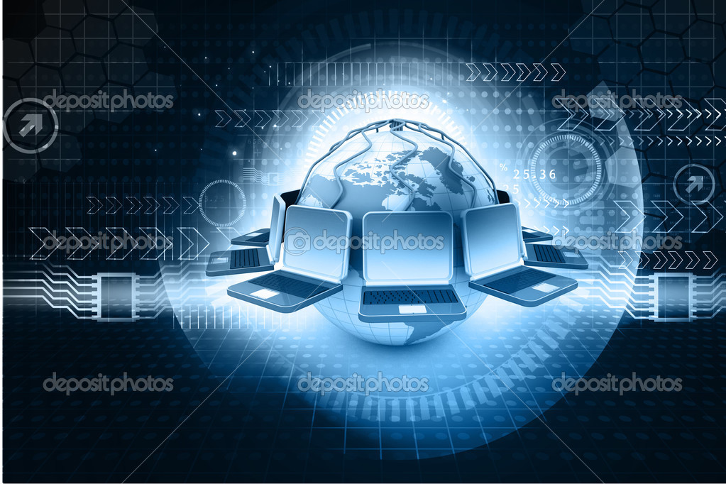 Fotos de Red informática global sobre fondo abstracto - Imagen de ...