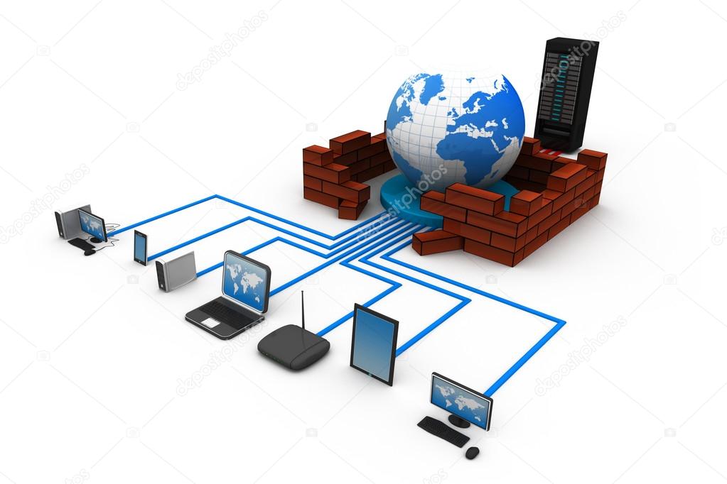 Computer Network and internet communication concept — Stock Photo ...