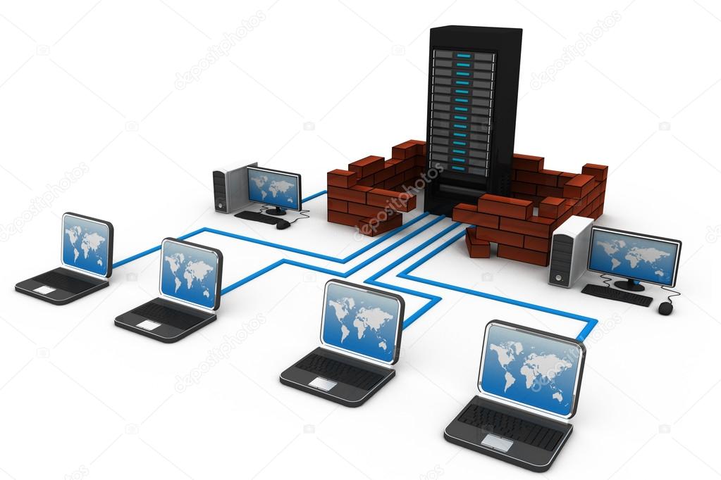 Computer Network and internet communication concept — Stock Photo ...