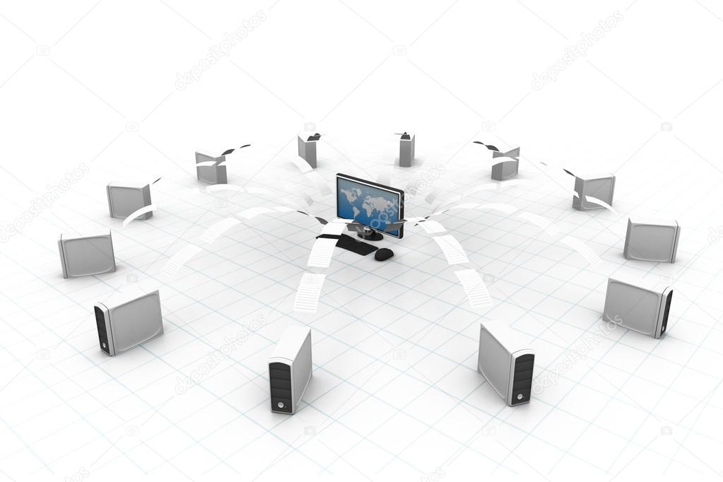 File sharing concept, Data transferring — Stock Photo © bluebay2014 ...