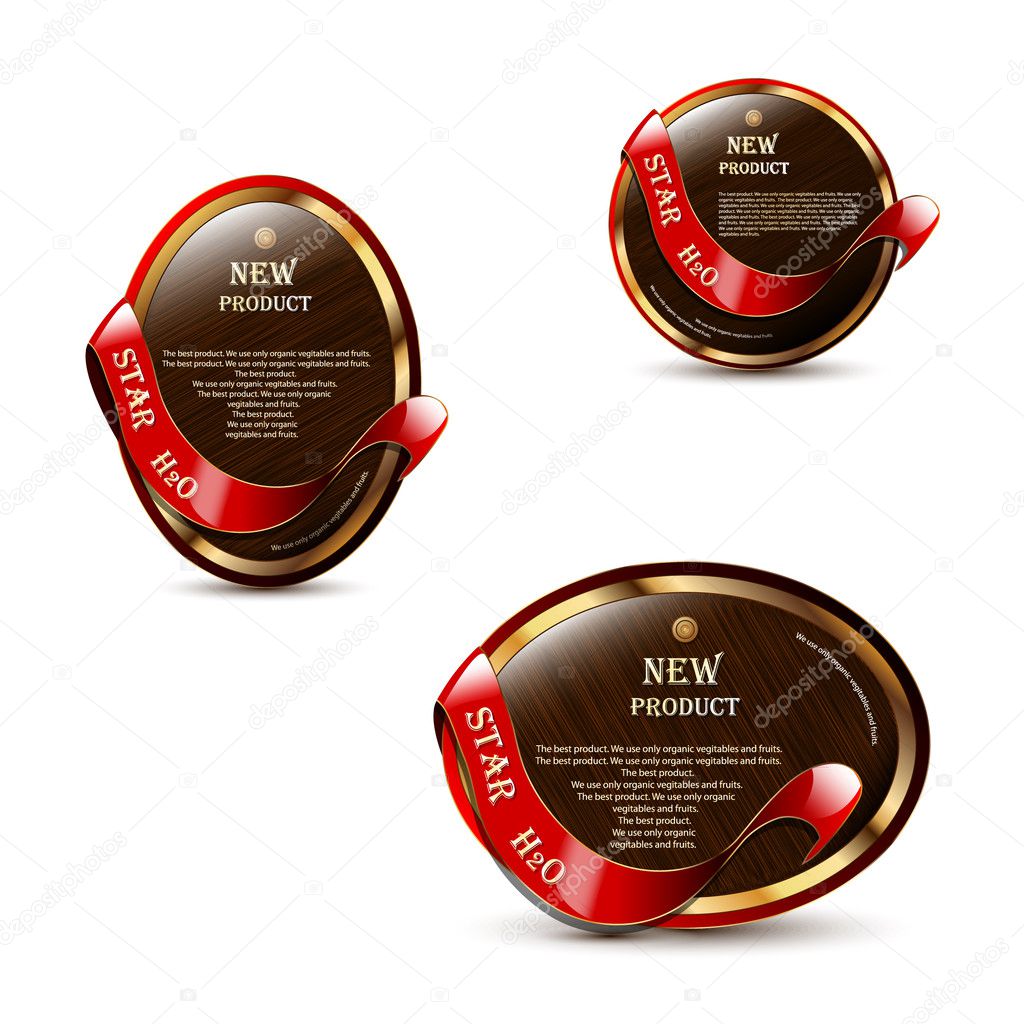 Royal red labels. Use for your product Stock Vector by ©Ekatjsha 42109847