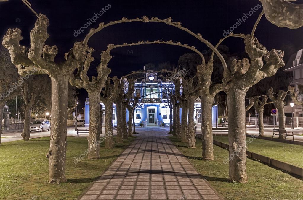 Colindres City Hall. Cantabria (Spain). Night view. — Stock Photo ...