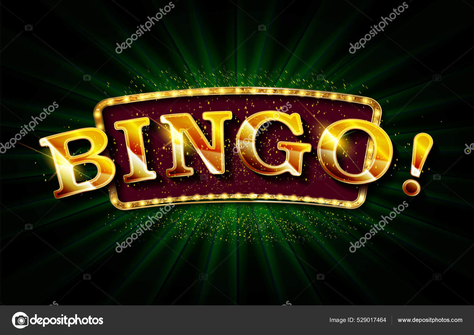 Bingo Banner Beautiful Greeting Card Scratched Calligraphy Black Text ...