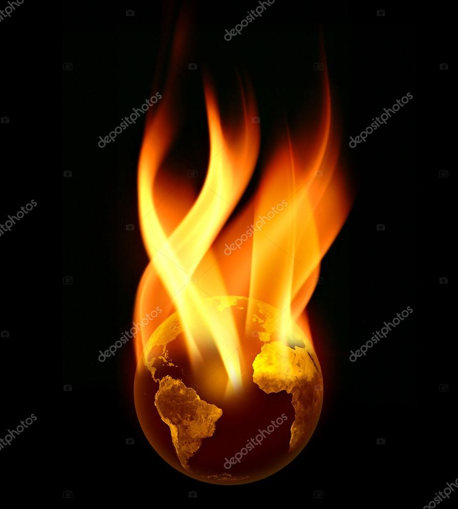 Burning Earth in Flames Stock Photo by ©gregsi 42323653