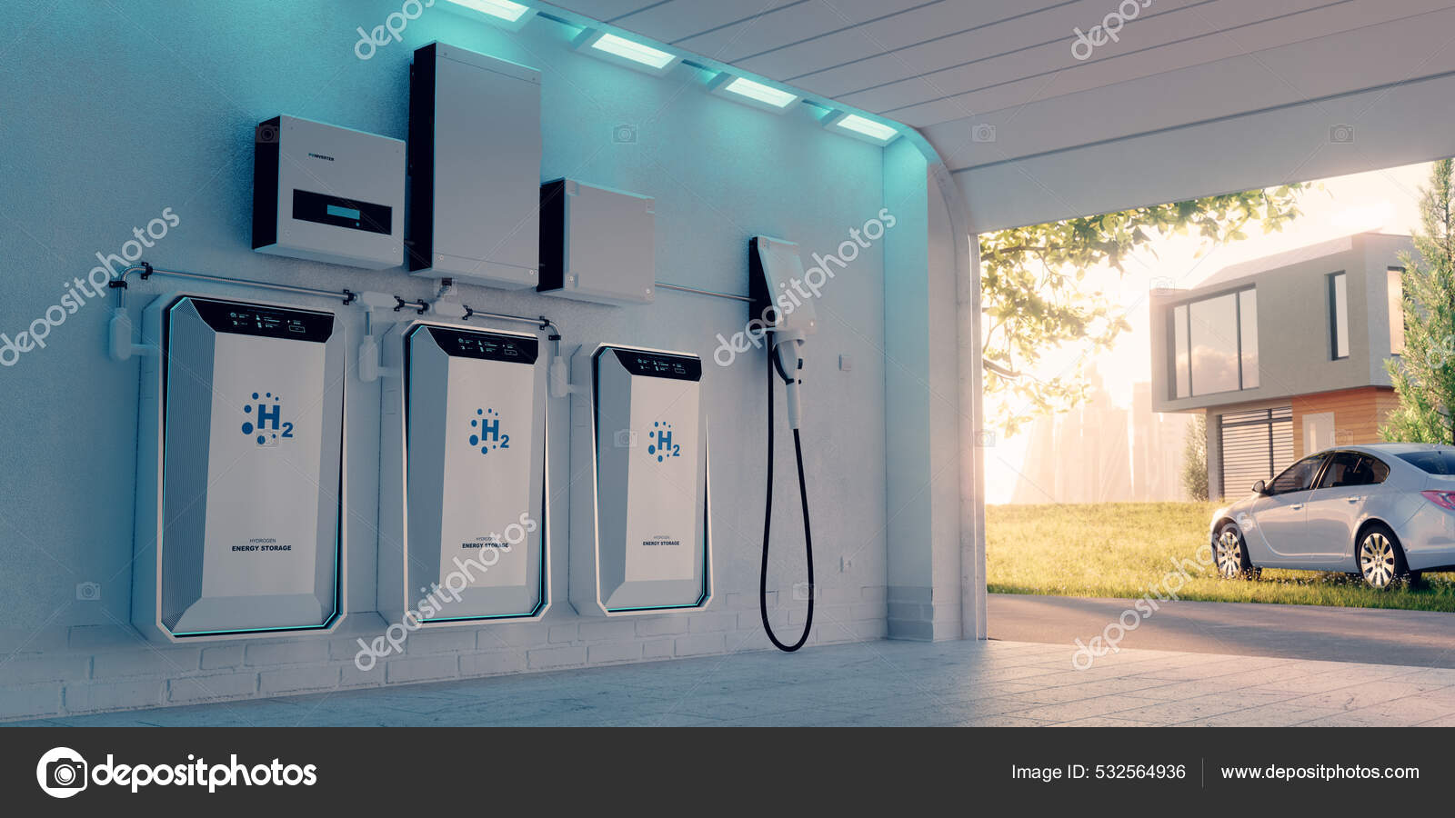 Concept Local Home Energy Storage Using Hydrogen Battery Garage ...