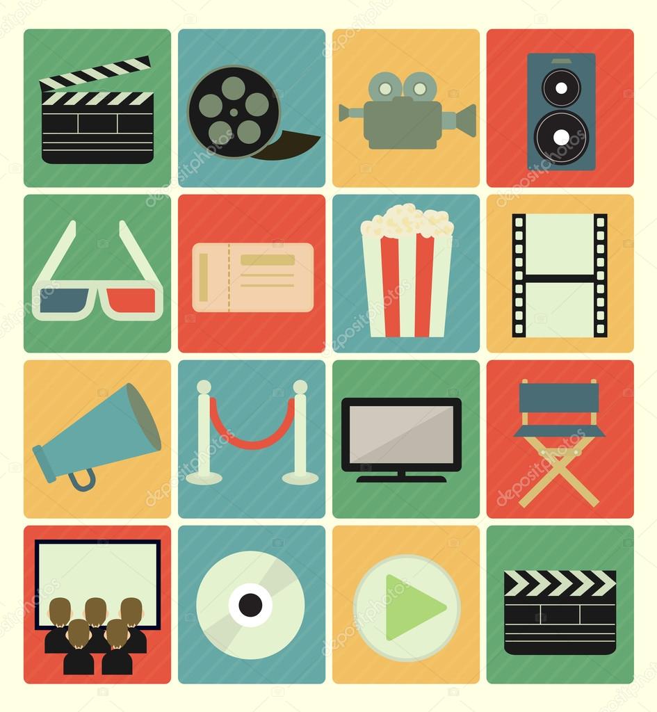 Icons movie set — Stock Vector © T-Kot #44469097