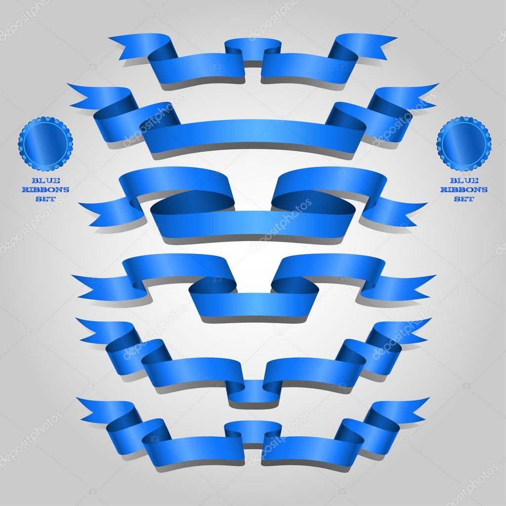 Blue ribbon set Stock Vector Image by ©d-naya #46951409