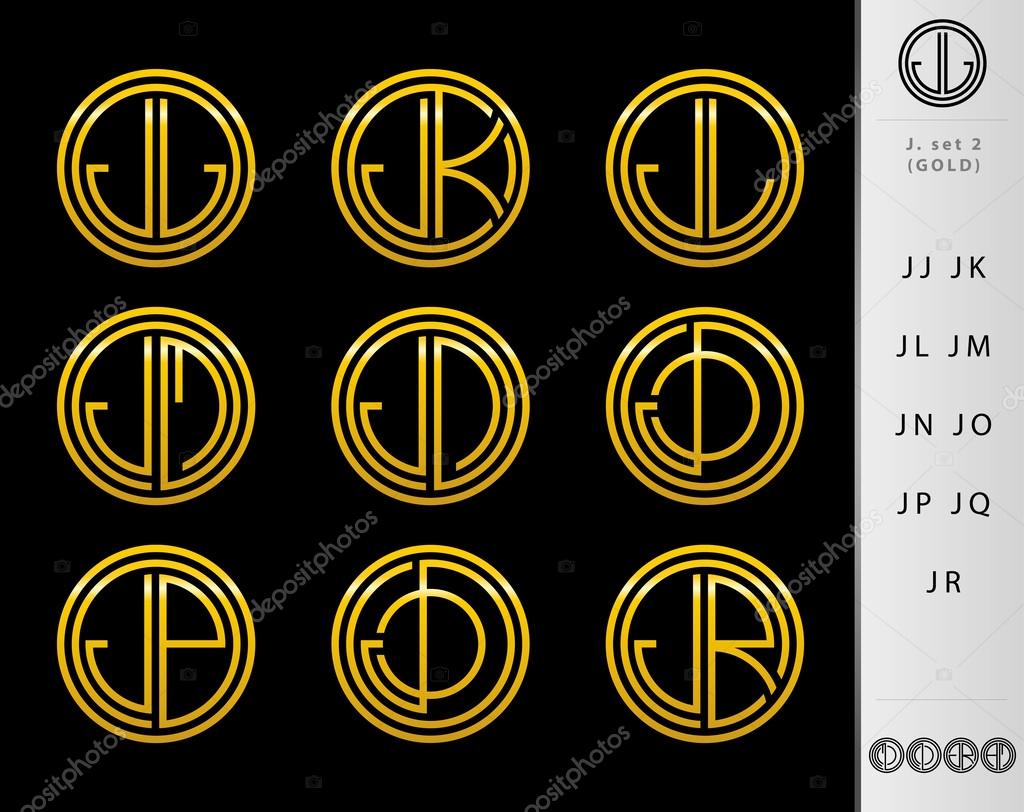 Monogram Design with letter J set Stock Vector by ©kubanek 42405847