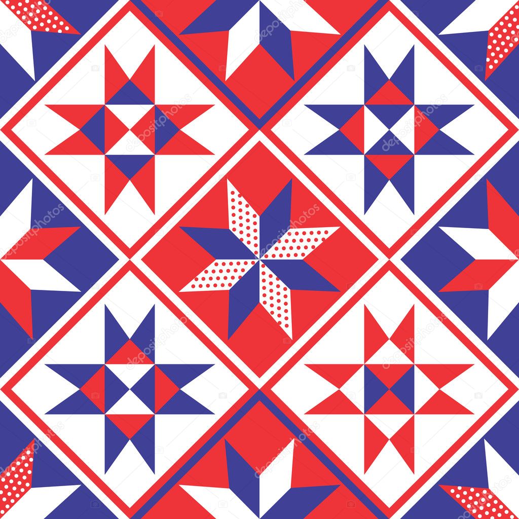American Patchwork Quilt Seamless Pattern Stock Vector Image by ...