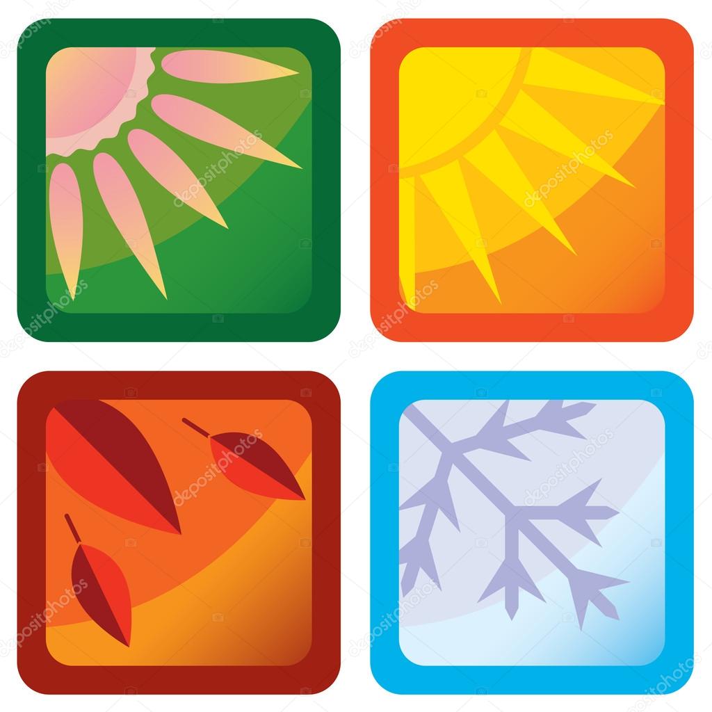 Stylized Four Seasons Weather Icons — Stock Vector © tandaleah #42691759