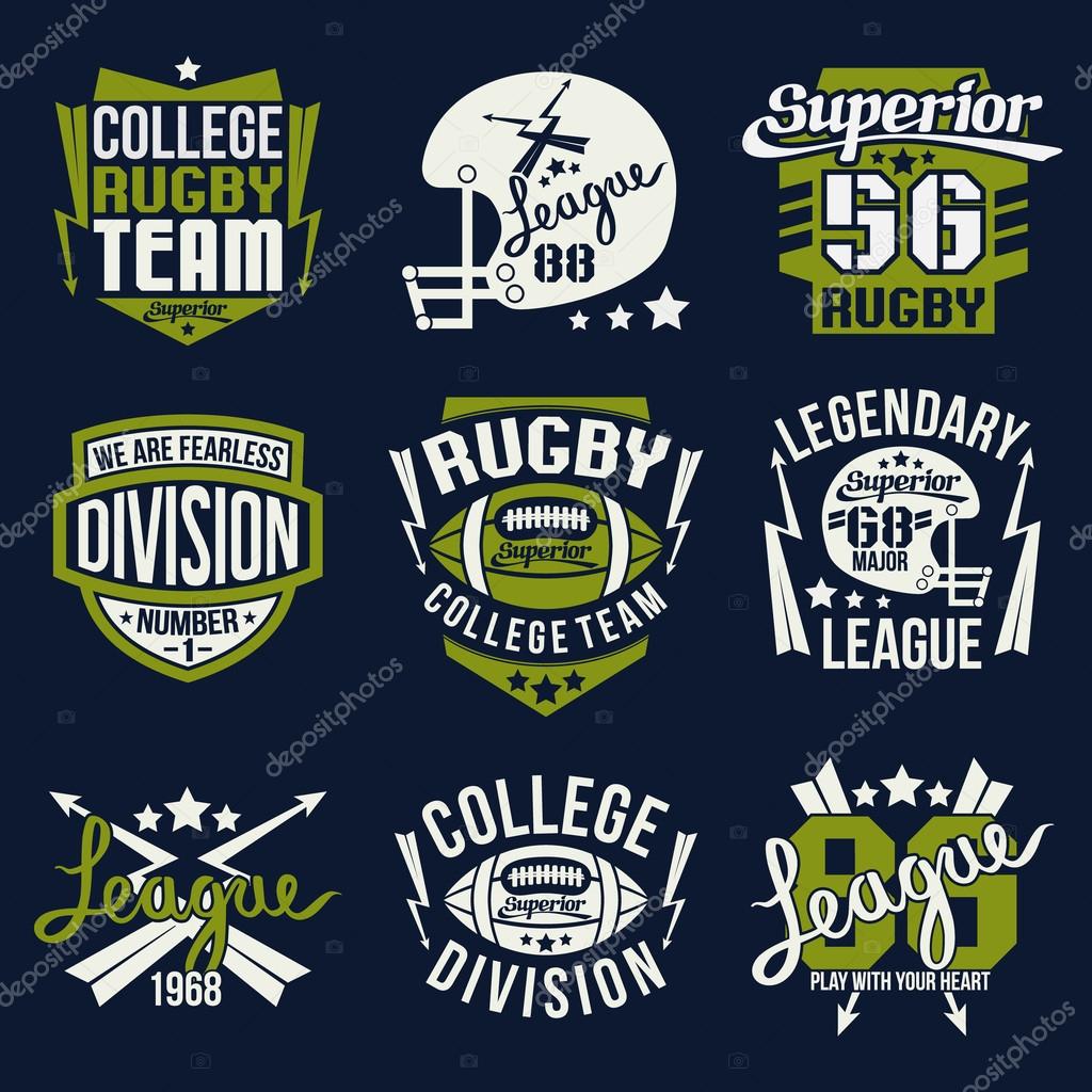 College rugby team emblem Stock Vector Image by ©Neuevector #49523519