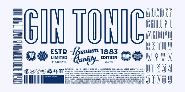 Template Decorative Label Dry Gin Other Alcohol Drink Color Options ...