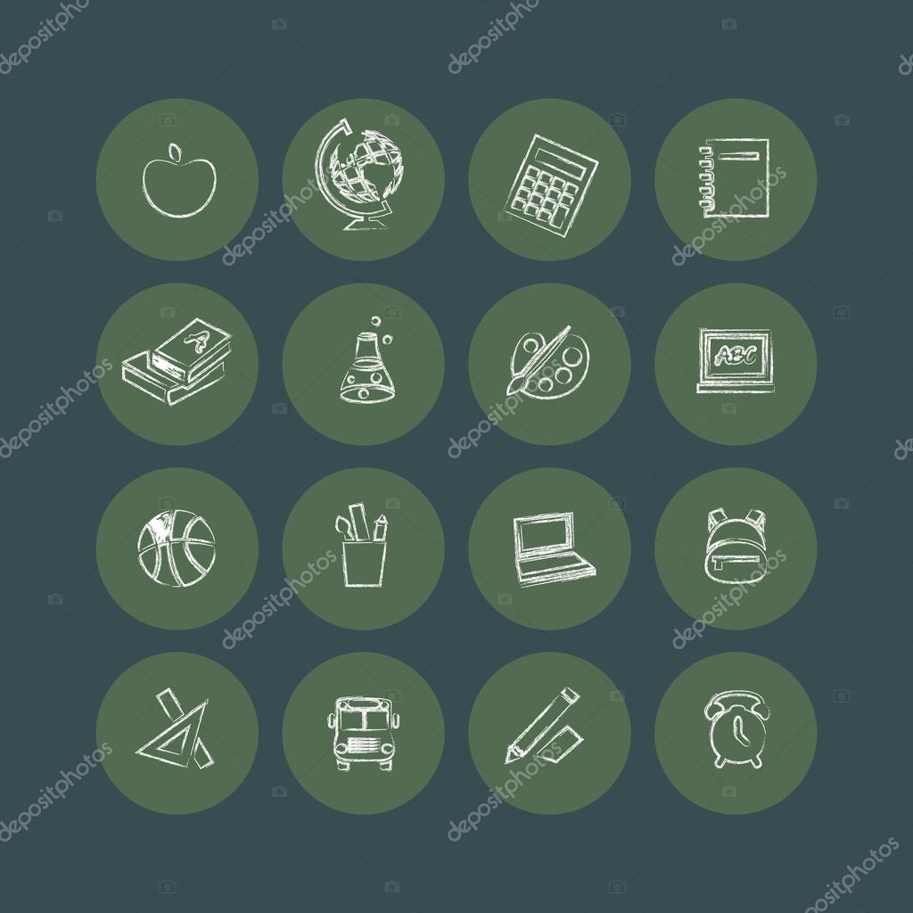 Back to school - icon set Stock Vector Image by ©leosapiens #42459883