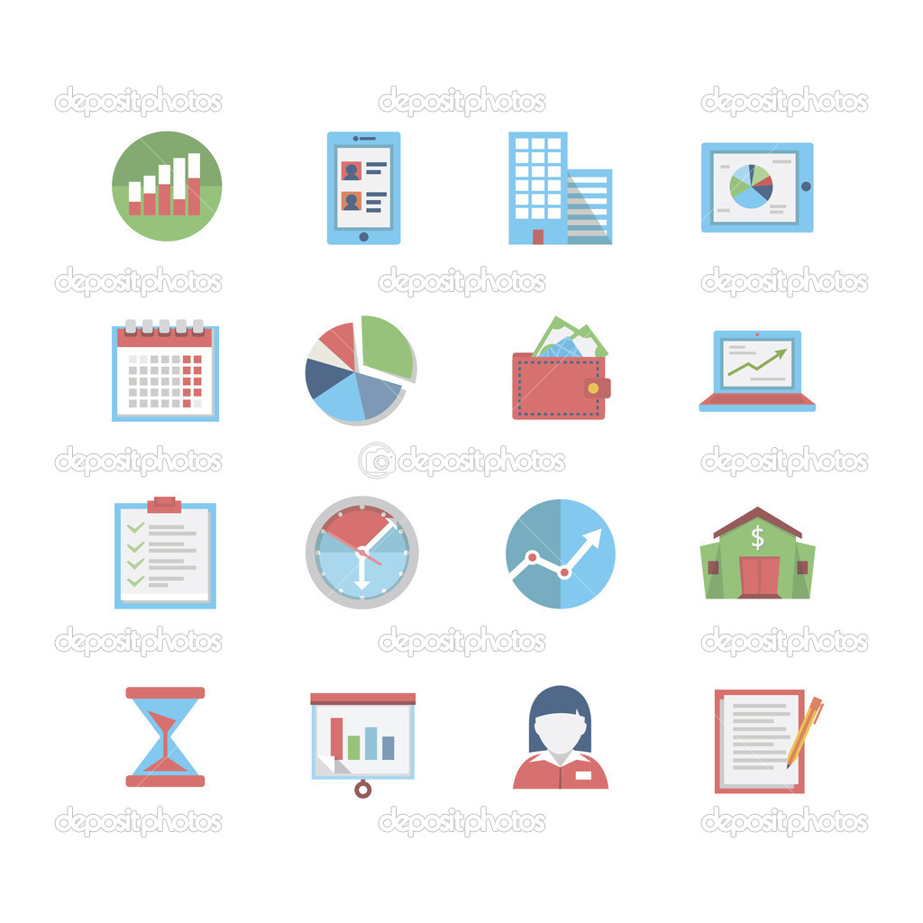 Business icon set Stock Vector by ©leosapiens 42583513
