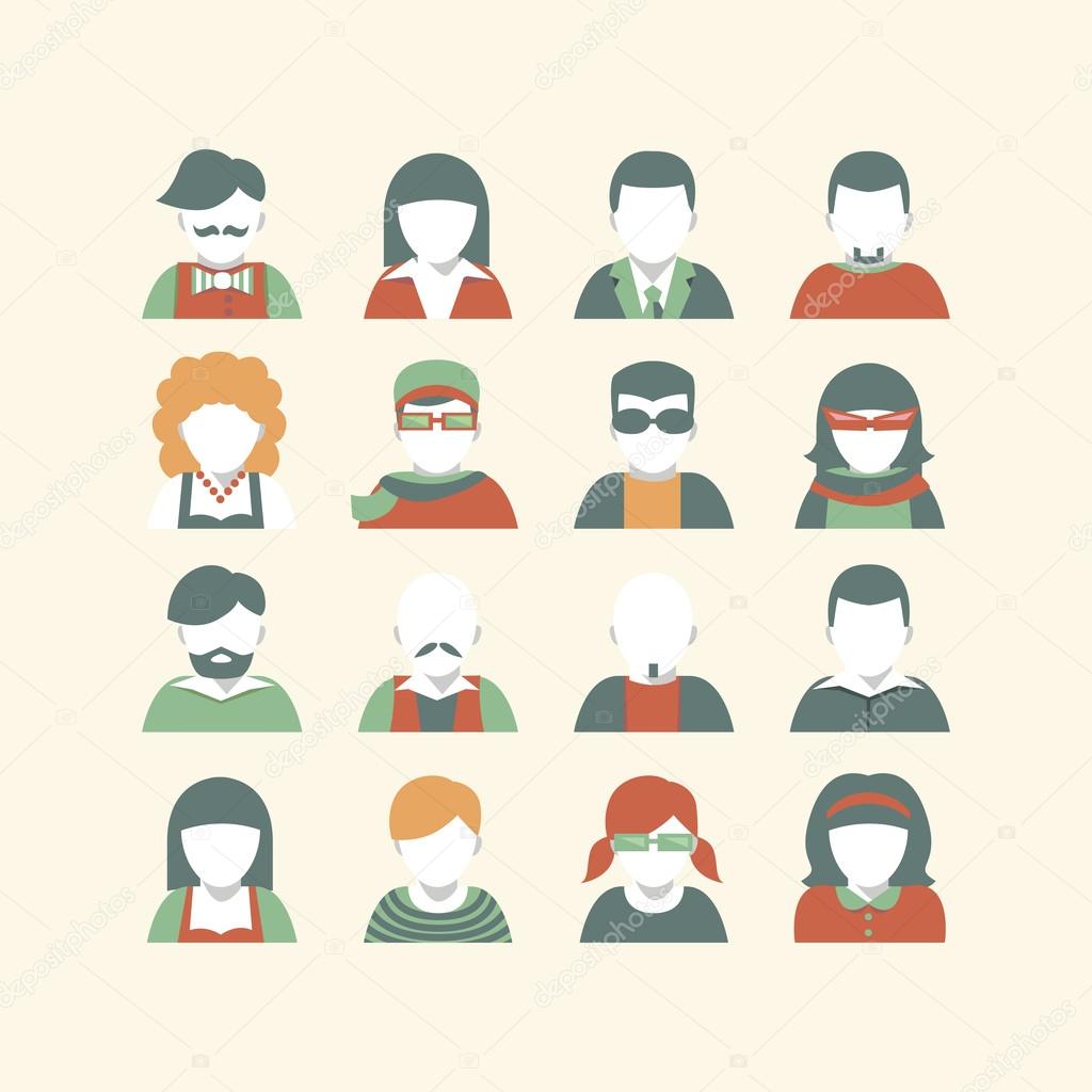 Avatar icon set Stock Vector Image by ©leosapiens #42586109