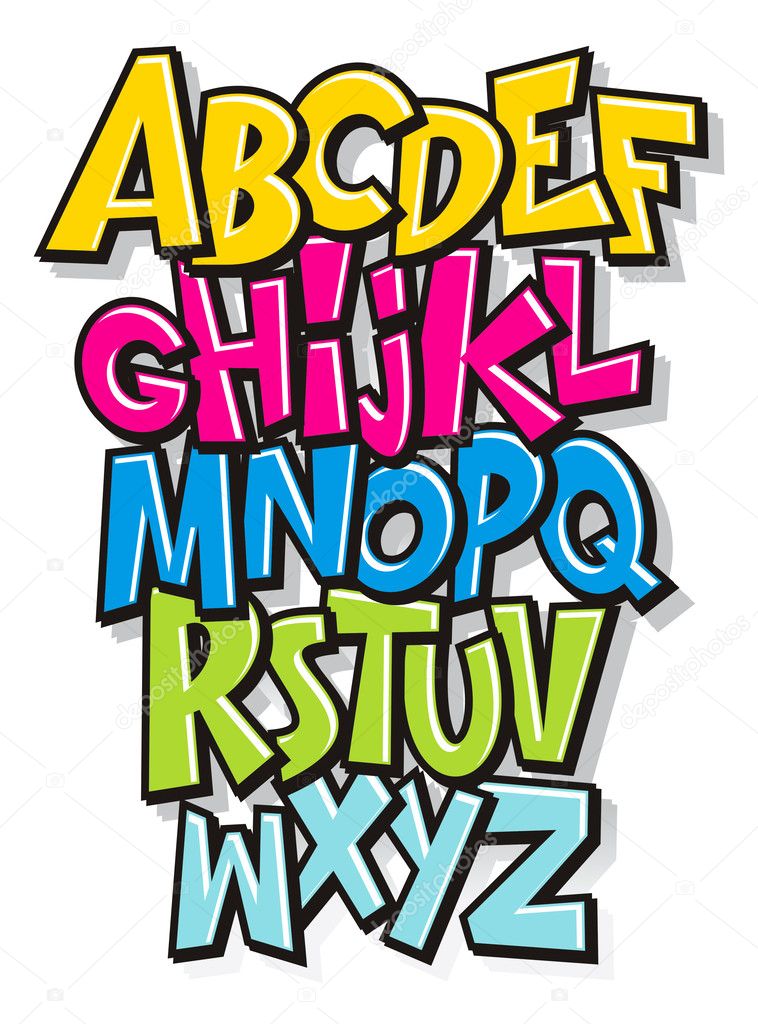 Cartoon comic font alphabet. Vector Stock Vector by ©doctorletter 46239005 Cartoon comic font alphabet. Vector Stock Vector by ©doctorletter 46239005