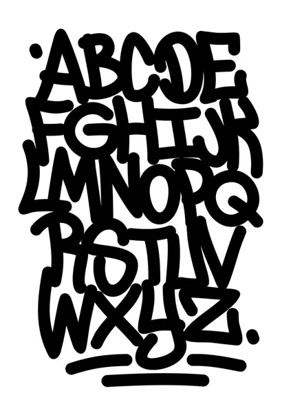 Hand Written Graffiti Font Alphabet Vector — Stock Vector