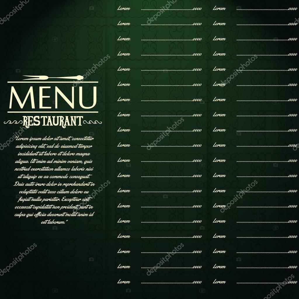 Modèle de carte de menu restaurant modifiable Vecteur par ...