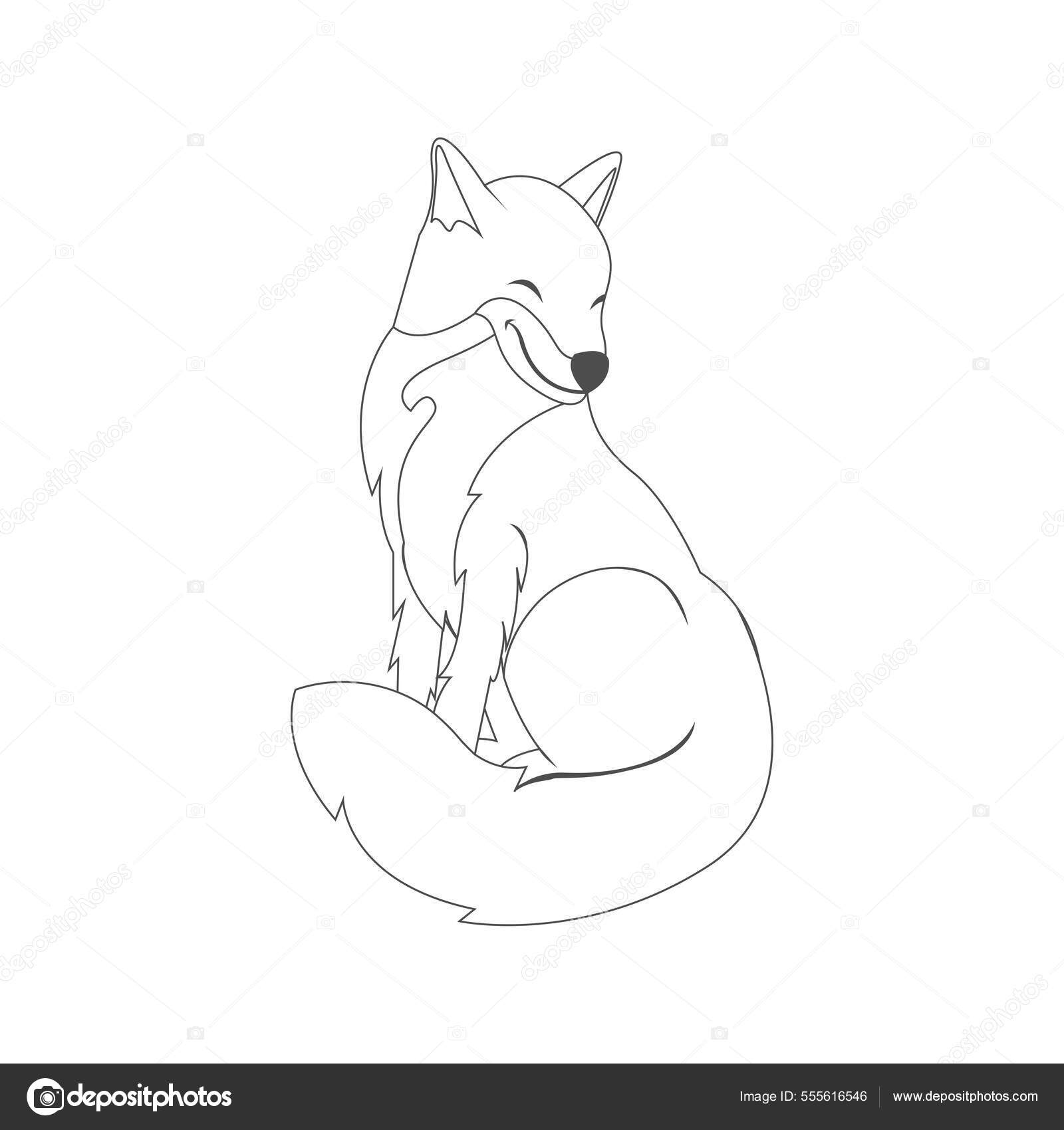Isolated fox draw animated animals vector illustration Stock Vector ...