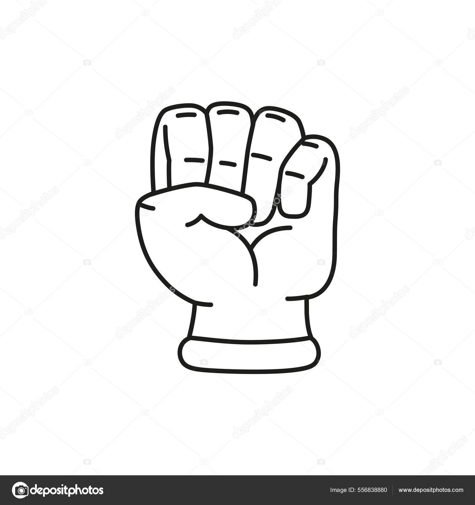 Isolated hand cartoon outline icon doing a gesture Vector Stock Vector ...