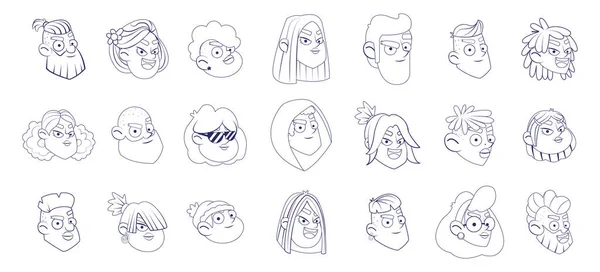 Set of different urban character avatars Vector Stock Vector by ...