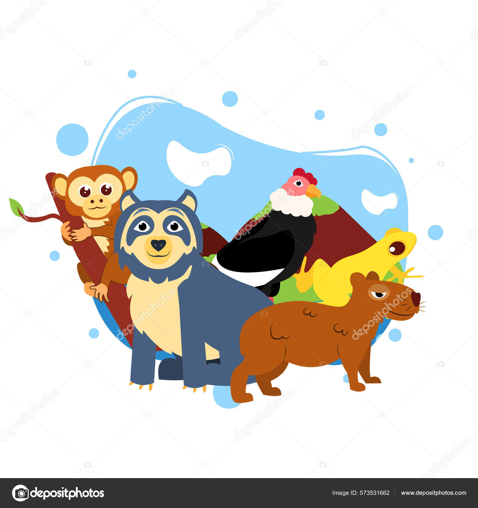 Animales representativos de Colombia capibara oso de anteojos Cóndor ...