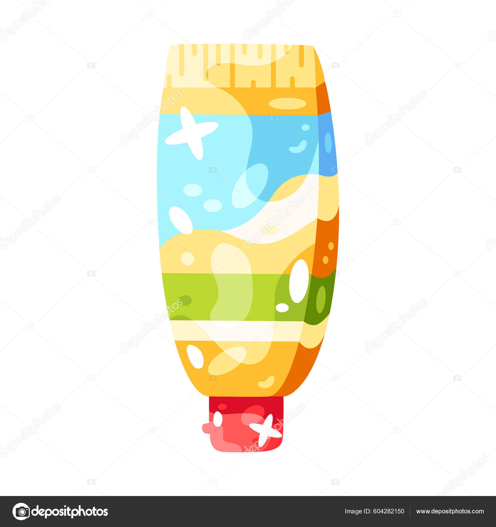 Isolated Bottle Bright Beach Objects Colors Vector Illustration Stock ...
