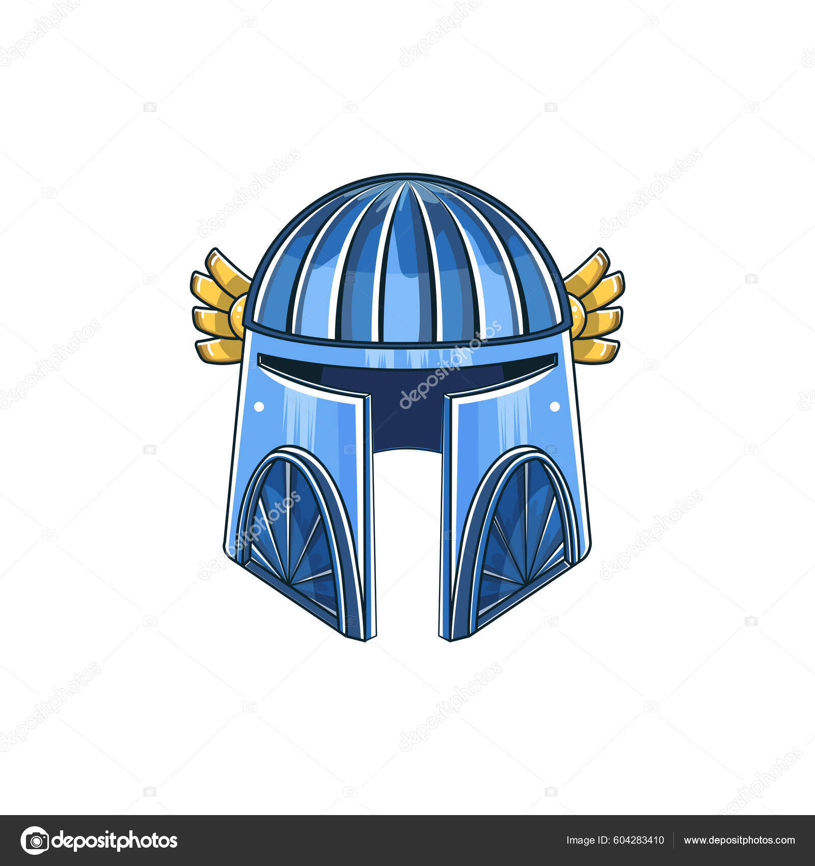 Isolated Blue Helmet Flag Heraldry Medieval Symbols Vector Illustration ...