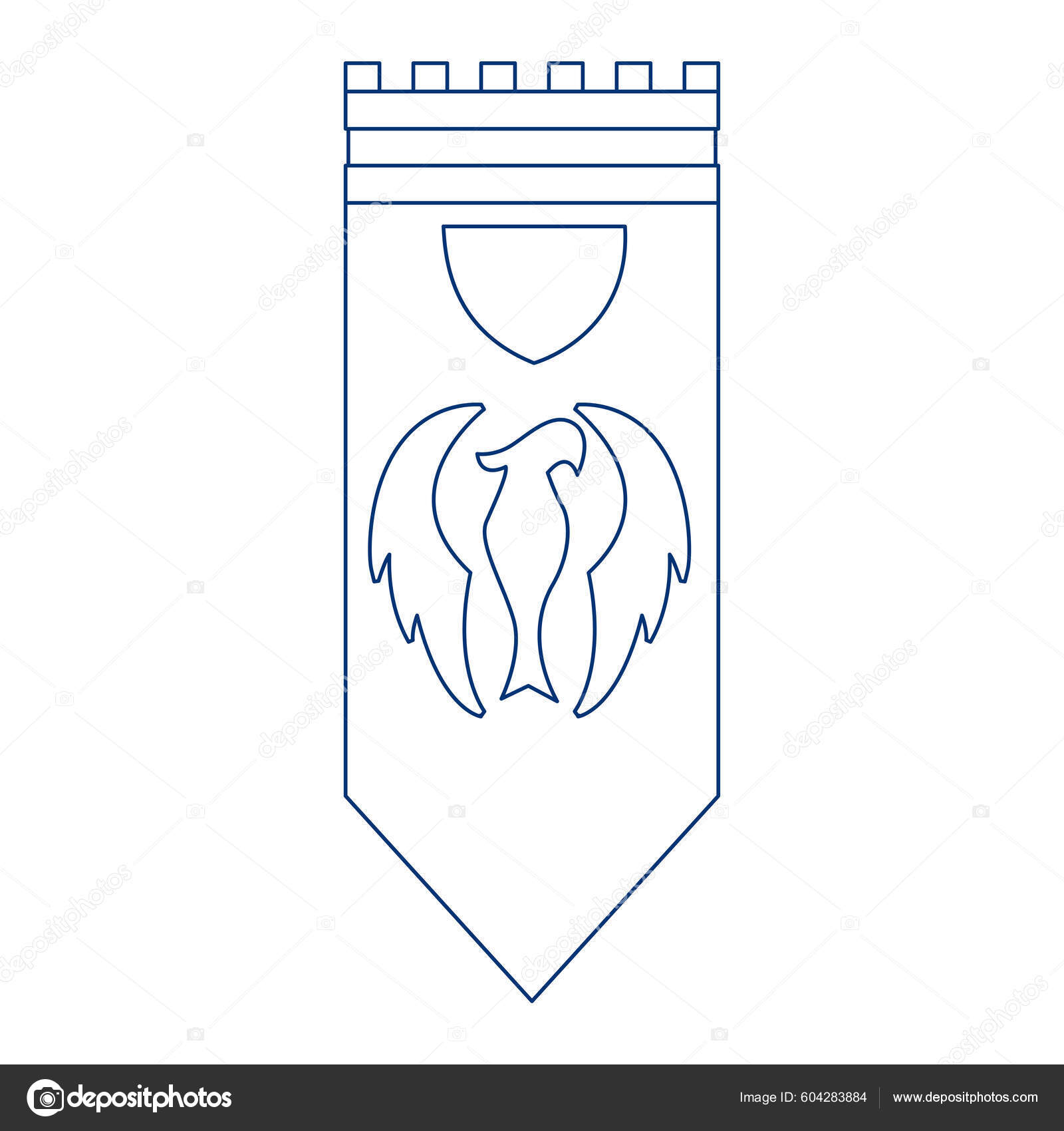 Image vectorielle Isolated Draw Flag Heraldry Medieval Symbols Vector ...