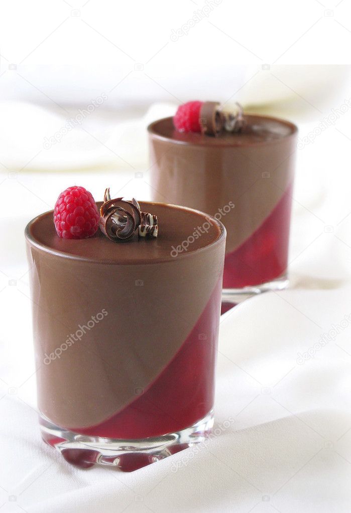 Chocolate and Raspberry Dessert Stock Photo by ©Miuda 43555835