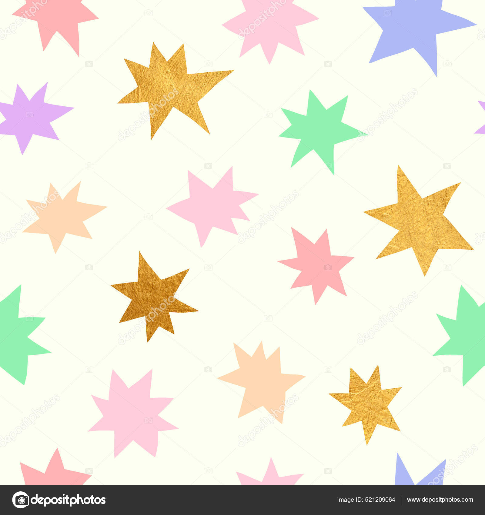Starry Night Vector Seamless Background Stars Pastel Colors Backdrop ...