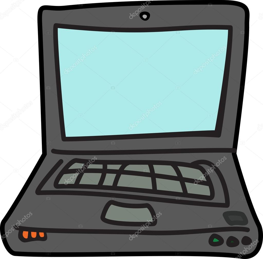 Počítač notebook kreslený obrázek ikona — Stock Vektor © themaka #51474307