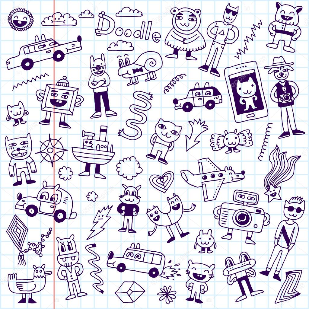 Crazy funny colorful doodles set Stock Vector Image by ©Sashatigar ...
