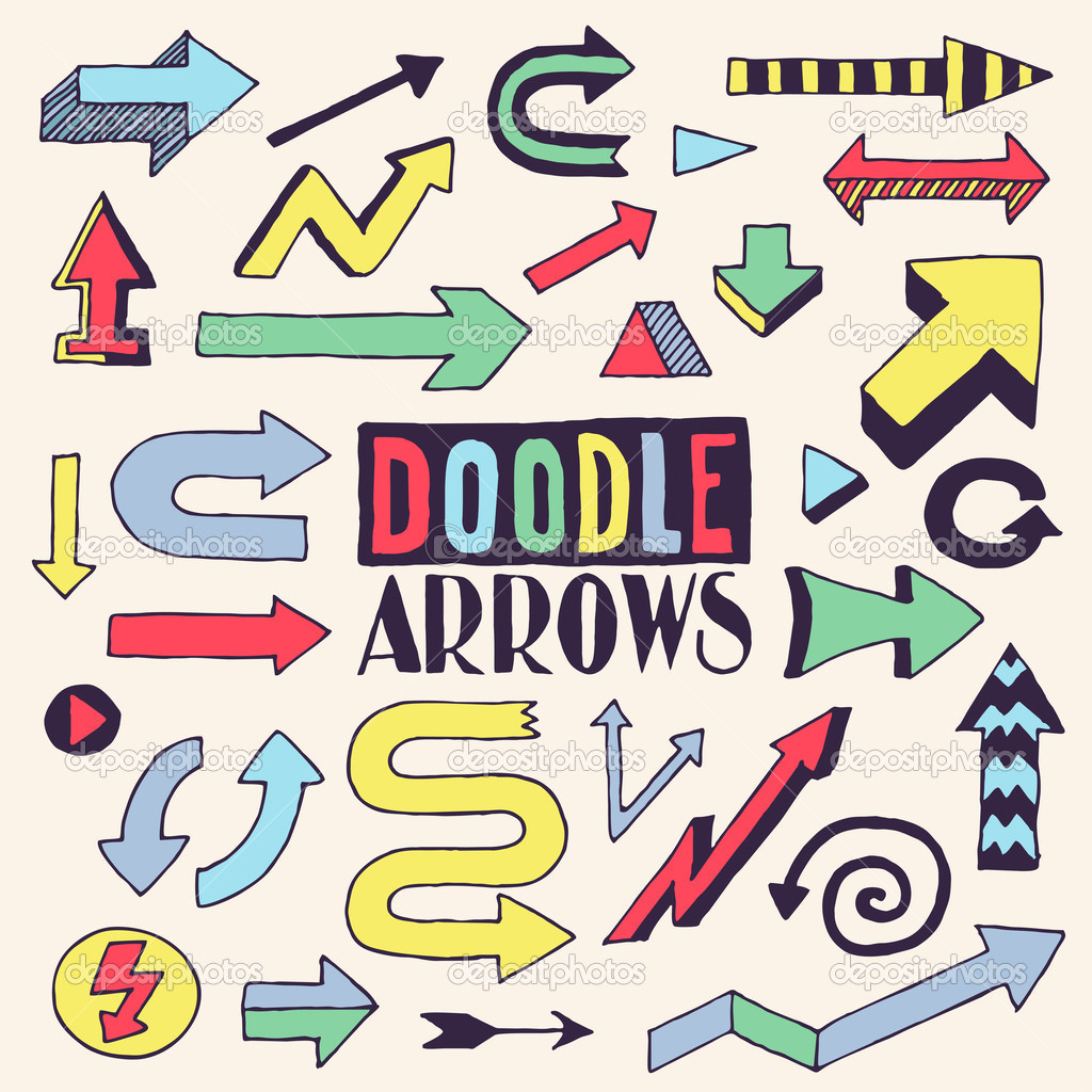 Doodle colorful arrows design set. Stock Vector by ©Sashatigar 51060119