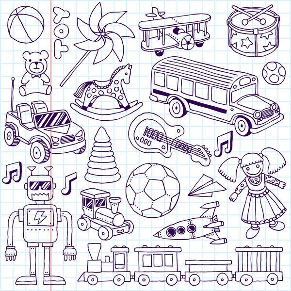 Hand drawn toys set Stock Vector Image by ©Sashatigar #51488239