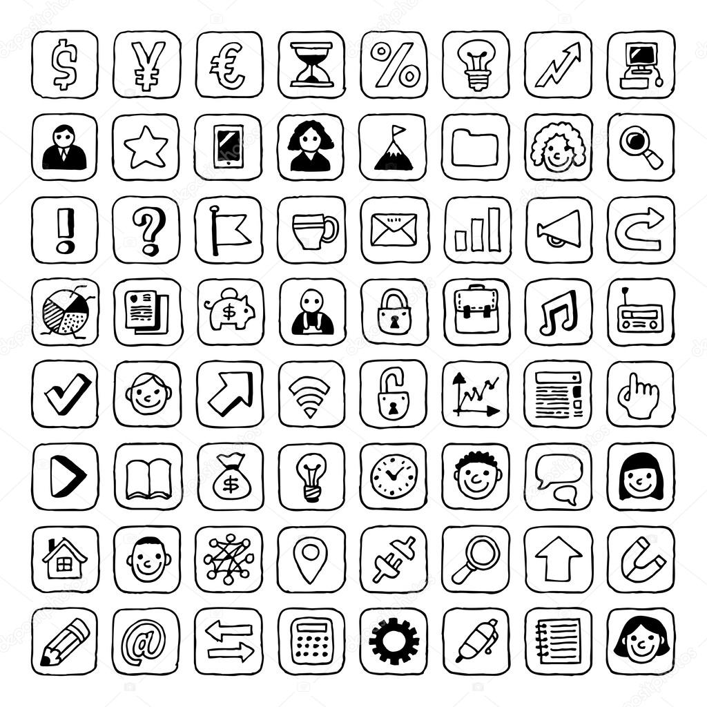 Black and White business icons set Stock Vector Image by ©Sashatigar ...