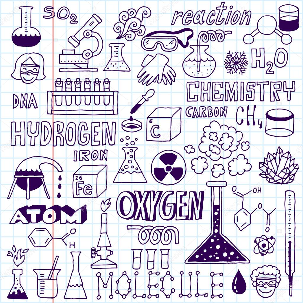 Química. Dibujado a mano vector, gráfico vectorial © Sashatigar imagen ...