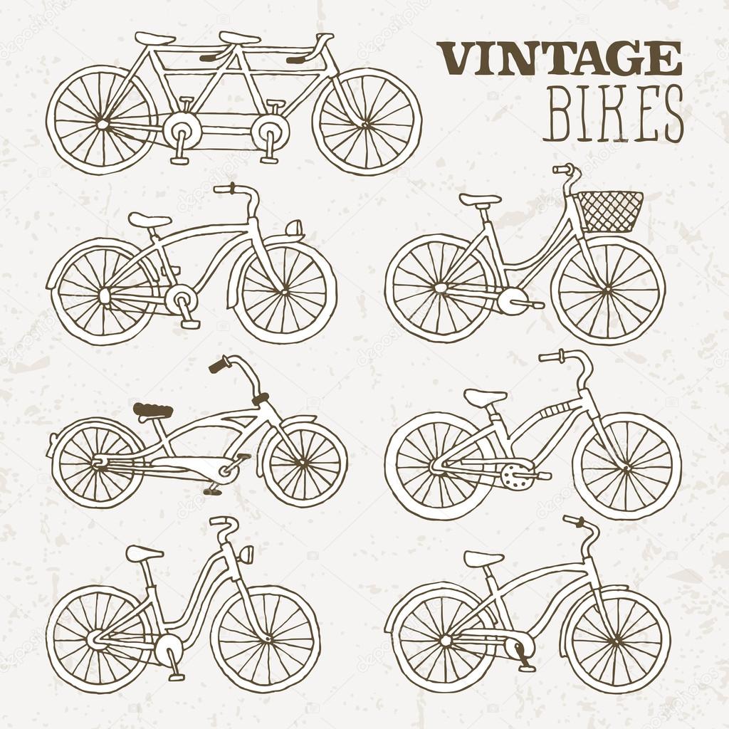Vintage bikes doodle set Stock Vector Image by ©Sashatigar #51488897