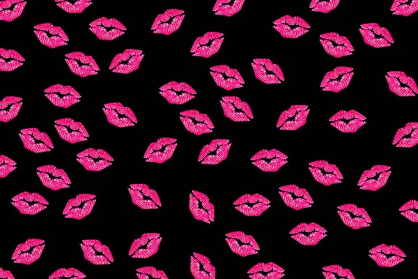 Lip Print Black Background
