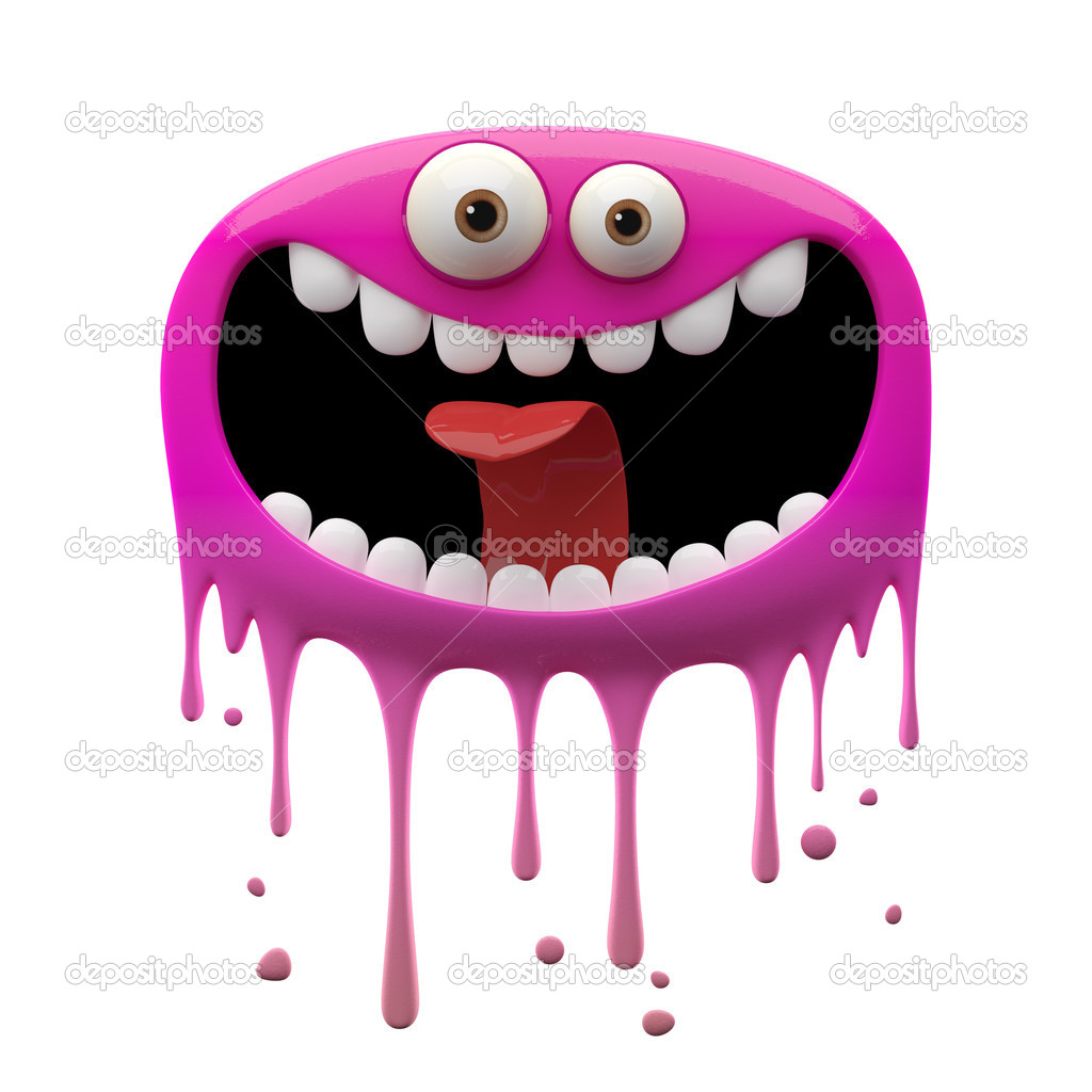 Pink laughing monster Stock Illustration by ©zahradnik #43066395