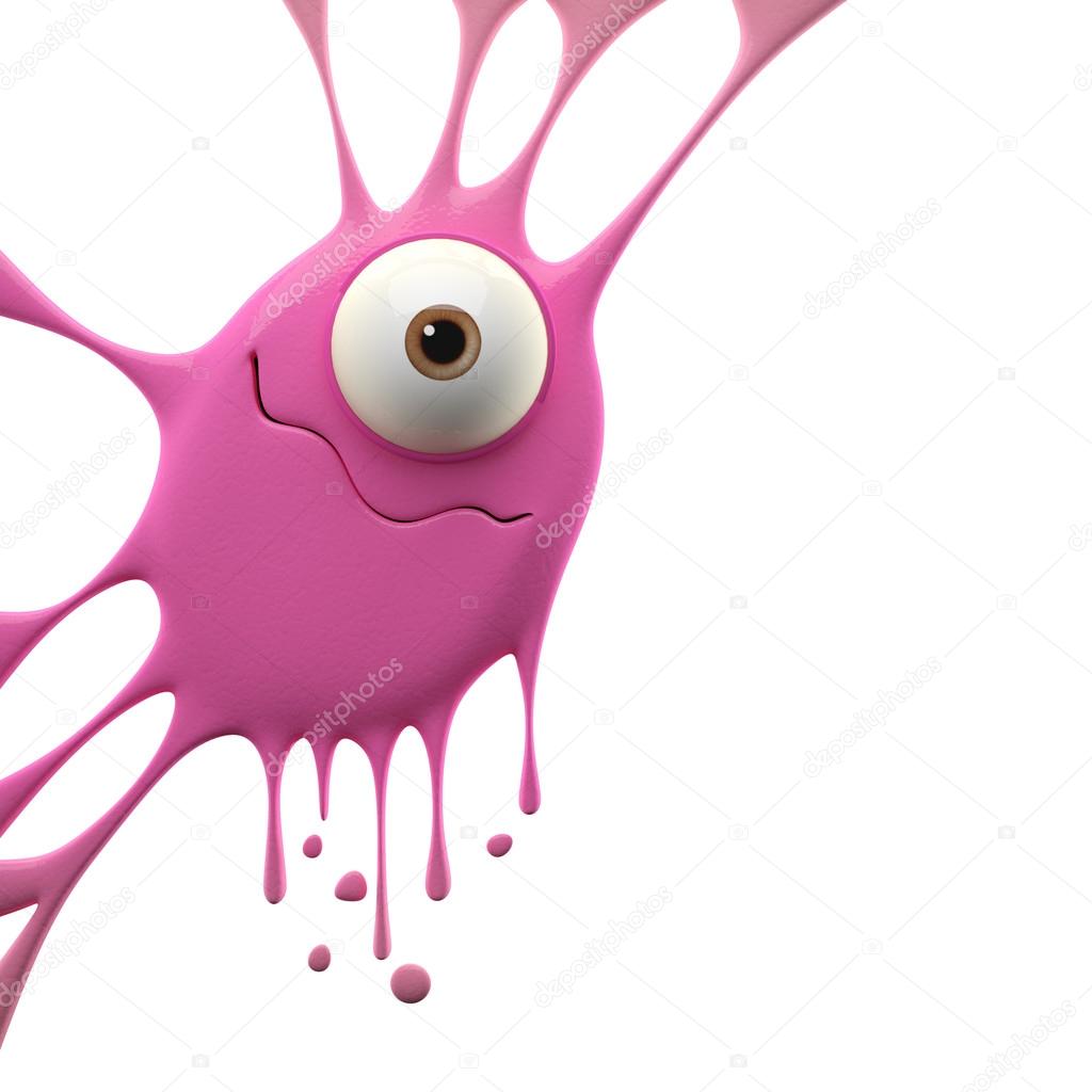 Pink wavy smiling monster Stock Photo by ©zahradnik 43070461
