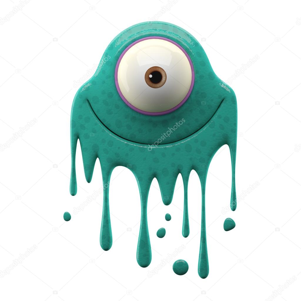 One-eyed cyan monster Stock Illustration by ©zahradnik #43071795